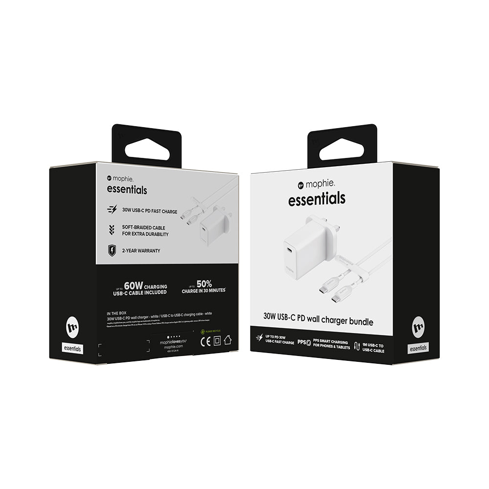 ESSENTIALS 30W USB-C PD WALL CHARGER BUNDLE – Street Value