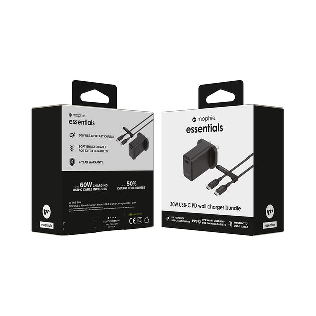 ESSENTIALS 30W USB-C PD WALL CHARGER BUNDLE – Street Value